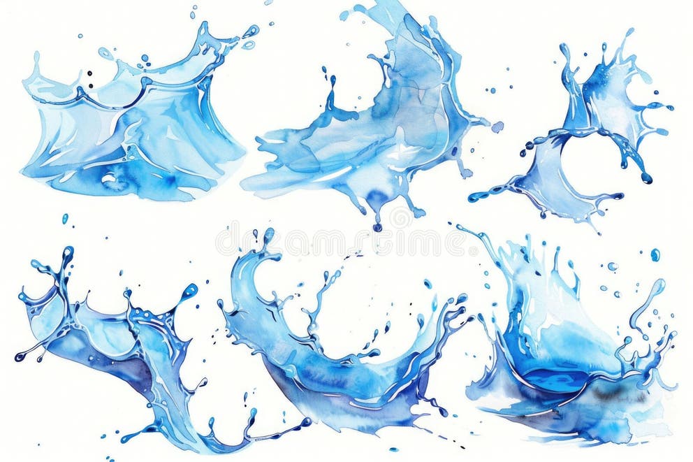 Stacked Water Splashes on Top of Each Other, Creating a Visual Effect ...