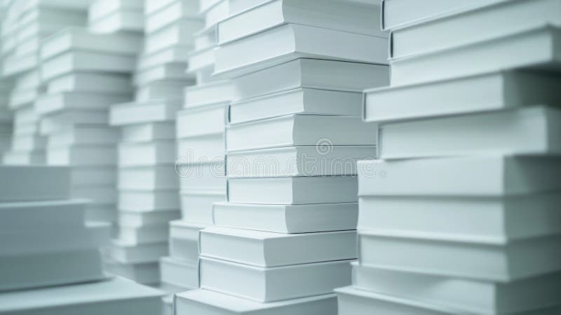 Stacked white books stock photo. Image of bookshelf - 374086678