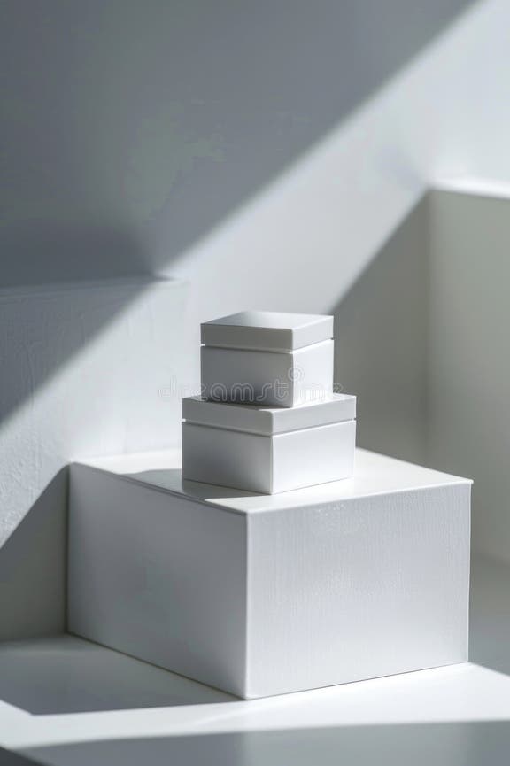 Stacked White Boxes Stored on a Table, Great for Office or Home Use ...