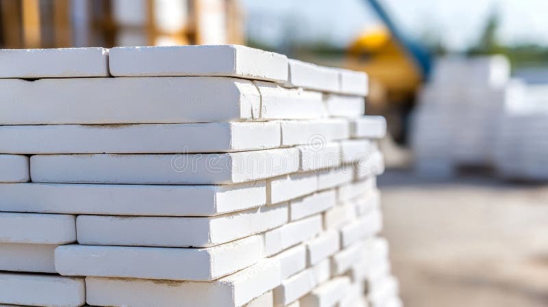 Stacked White Bricks for Construction Construction Material Building ...