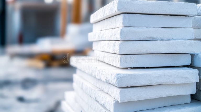 Stacked White Building Blocks Construction Materials Building Blocks ...
