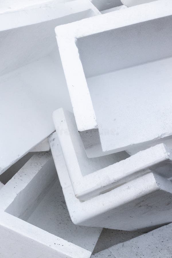 Stacked White Concrete Blocks in Abstract Arrangement Stock Photo ...