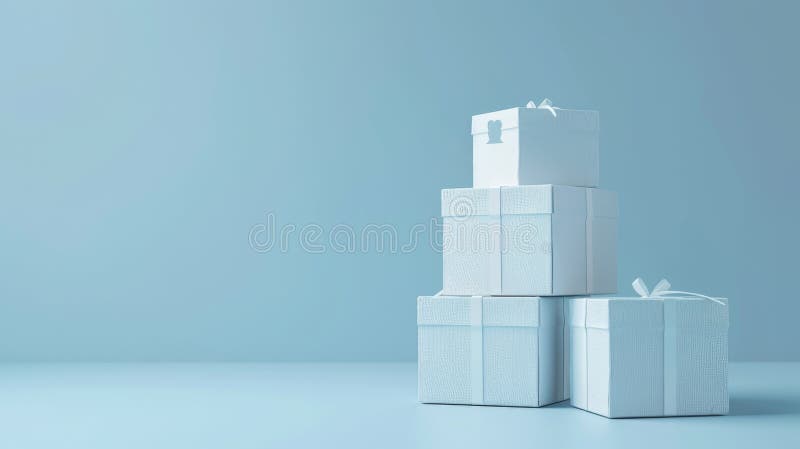 The Stacked White Gift Boxes.AI Generated Stock Image - Image of boxes ...