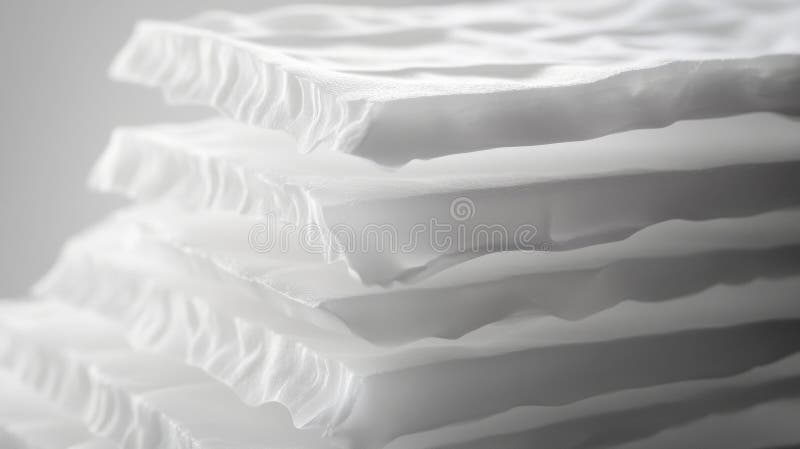 Stacked White Layers Showing Textured Surfaces Stock Illustration ...