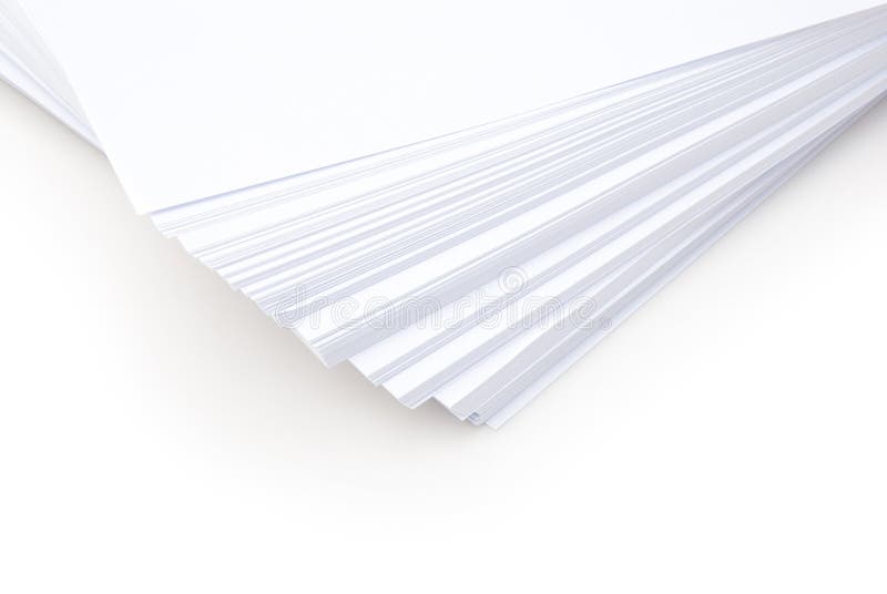 Stack Of White Printer And Copier Paper Stock Image - Image of ...