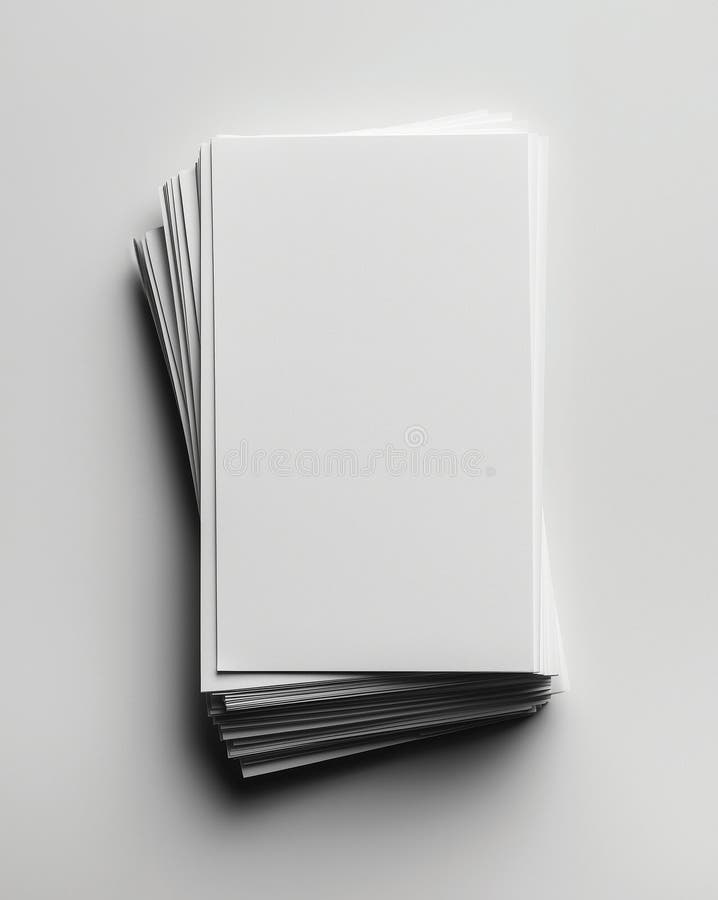 Stacked White Paper Sheets, Top View Stock Illustration - Illustration ...