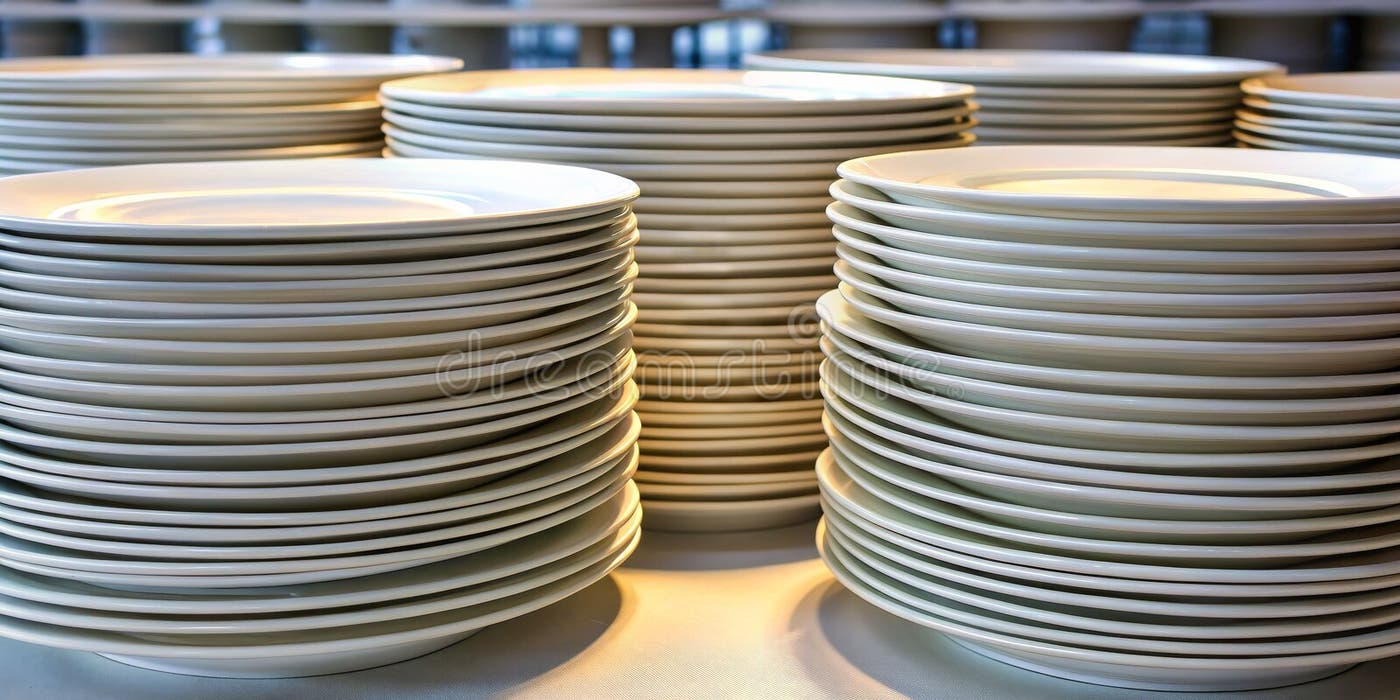Stacked White Plates Stock Illustrations – 1,393 Stacked White Plates ...