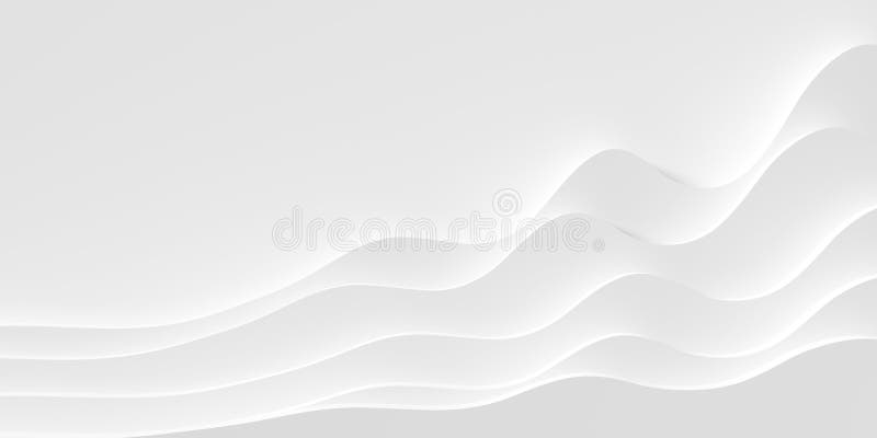 Stacked White Rising Abstract Wave Shapes Over White Background ...