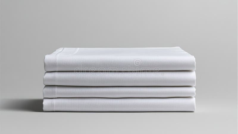 Stacked White Sheets, Studio Shot, Clean Background, Bedding Product ...
