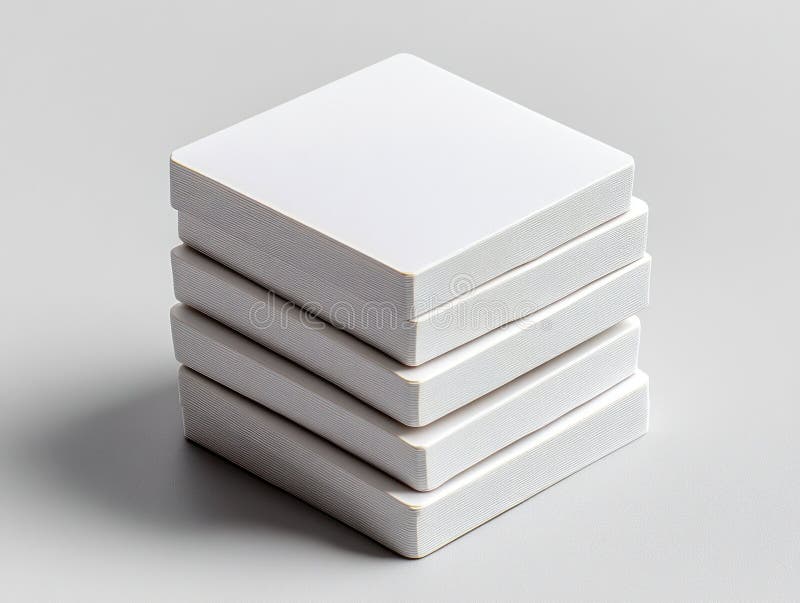 Stacked White Square Sheets Stock Photo - Image of background ...
