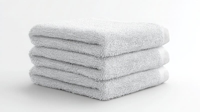 Stacked White Towels, Clean Bathroom, Soft Texture, Spa Setting, Hotel ...