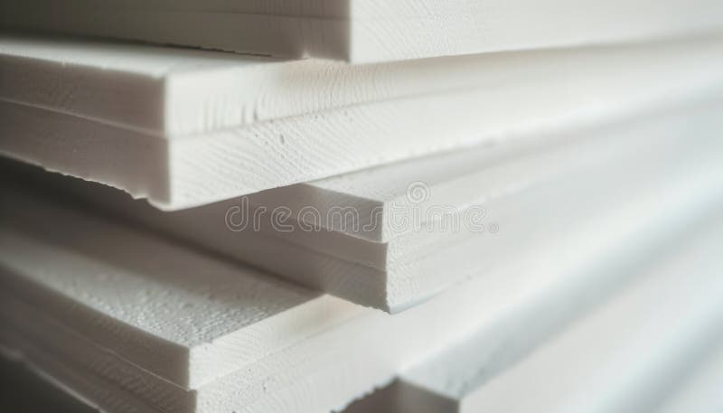 Stacked White Wooden Boards in a Workshop Under Natural Light Stock ...