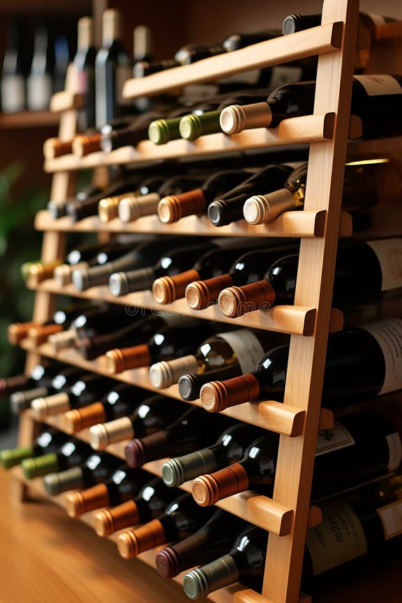 Stacked Wine Bottles in a Cellar Winery, Generated by AI Stock Illustration - Illustration of ...
