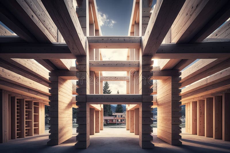 Stacked Wood Beams Form the Foundation of Eco-friendly Building Stock ...