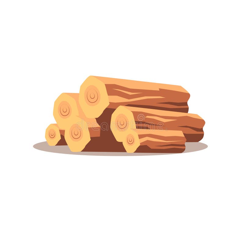Stacked Wood for Construction Building, Flat Design Style Vector Stock ...
