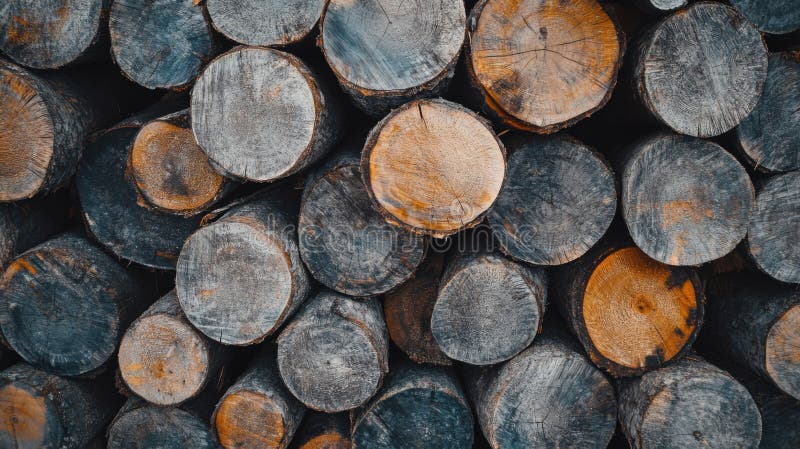 Stacked Wood Logs Rustic Texture. AI Generated Stock Illustration ...