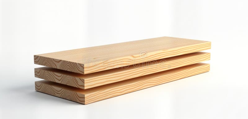 Stacked Wood Planks Displayed Against Plain White Background. Natural ...