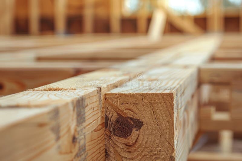 Stacked Wooden Beams in a Construction Site Stock Illustration ...
