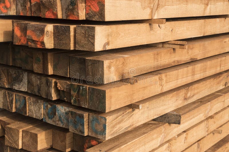 Stacked wooden beams stock image. Image of stack, industry - 303073457
