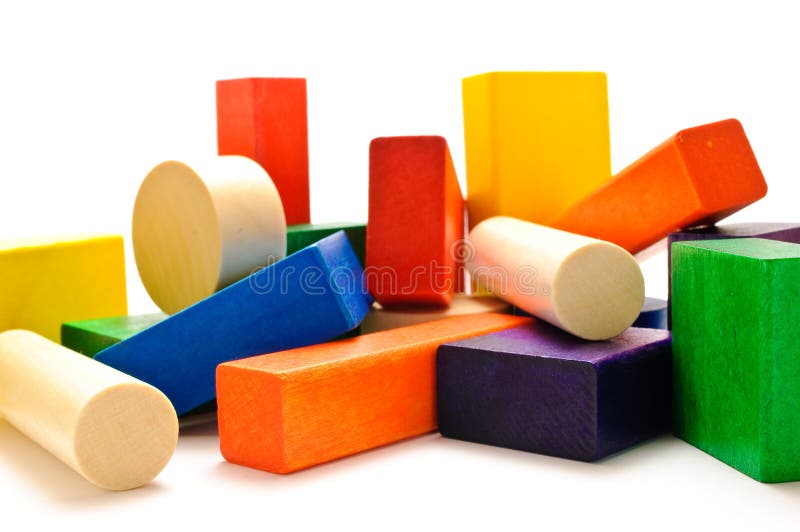 Stacked wooden blocks stock image. Image of cylinder - 12362997