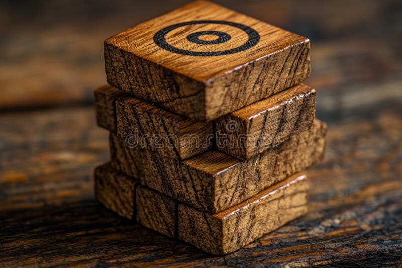 Stacked Wooden Blocks with Circular Design Create Visually Appealing ...