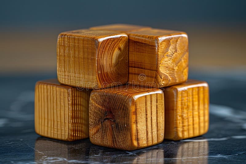 Stacked Wooden Blocks on Marble Surface: Rustic Natural Aesthetic for ...