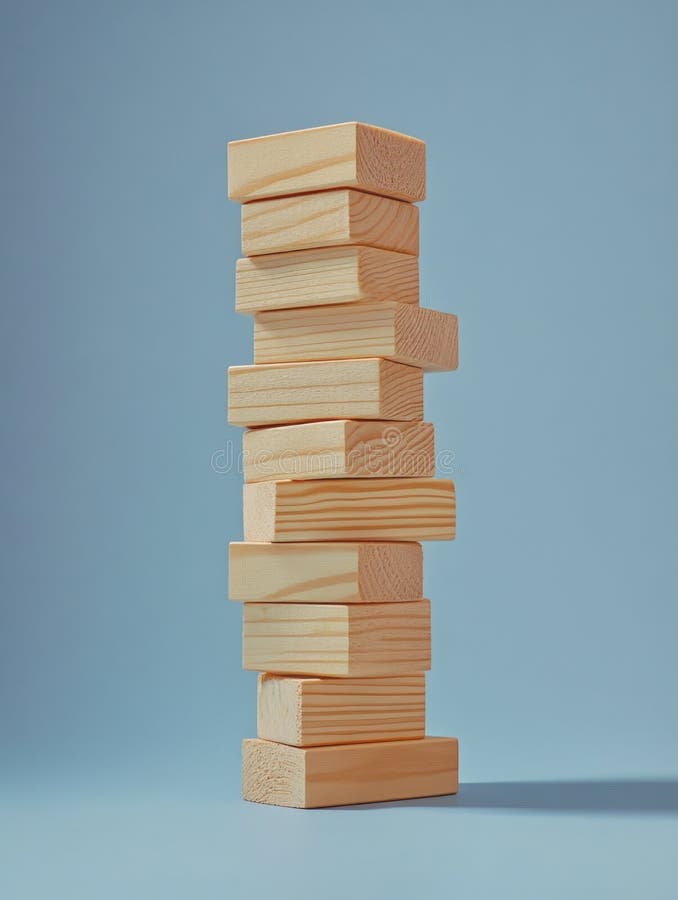 Stacked Wooden Blocks stock photo. Image of development - 374162682