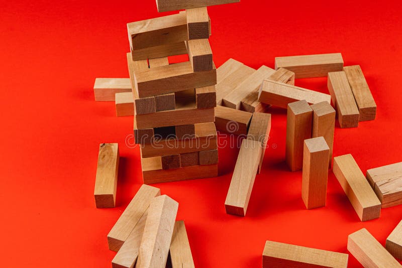 Stacked Wooden Blocks Ready for a Game Challenge Stock Image - Image of ...