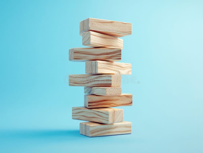 Stacked wooden blocks stock image. Image of wooden, play - 375840087