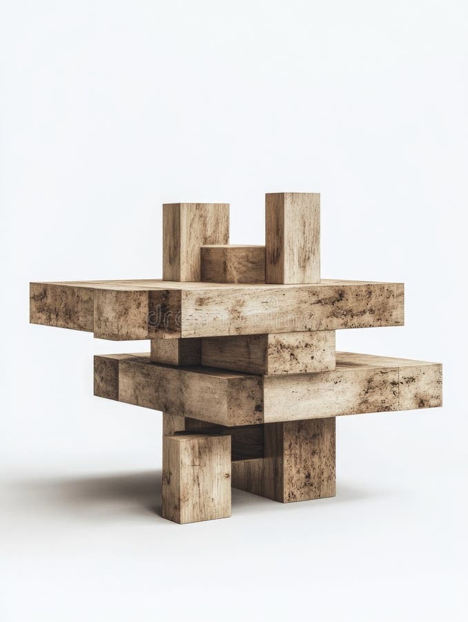 Stacked wooden blocks stock illustration. Illustration of architecture ...