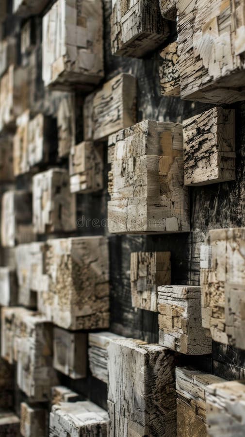 Stacked Wooden Blocks Texture Stock Image - Image of lumber, wall ...