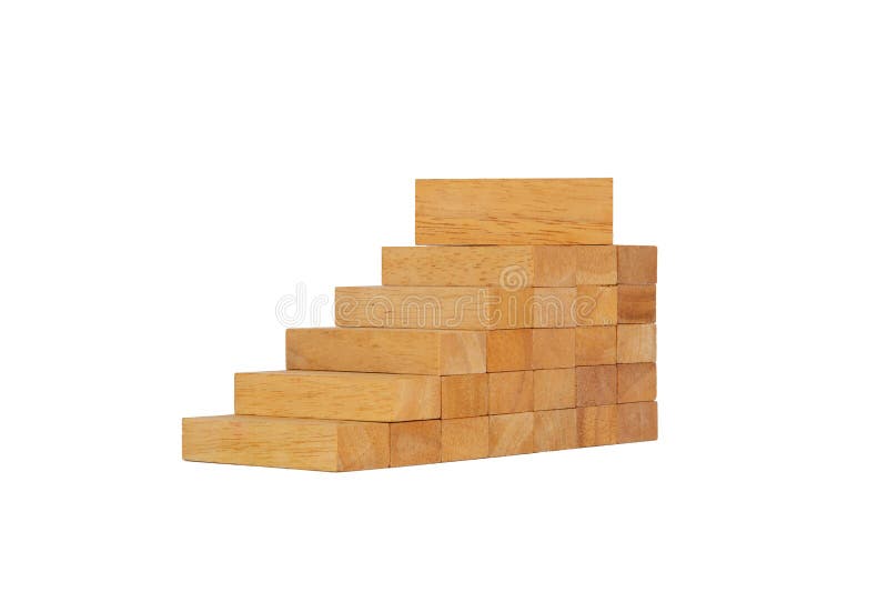Stacked Wooden Blocks To Develop Stairs for Inserting Text at the Top ...