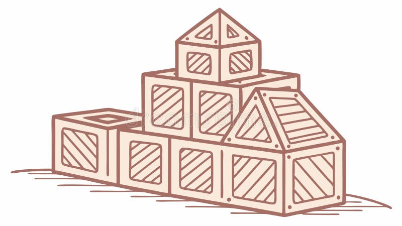 Stacked Wooden Blocks Vector, Construction and Building Blocks, Vector ...