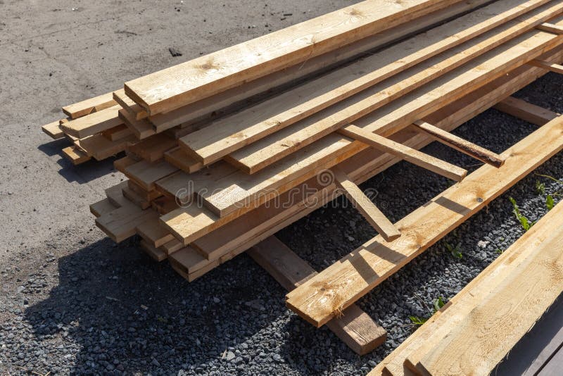 Stacked Wooden Boards, Outdoor Storage Stock Photo - Image of planks ...