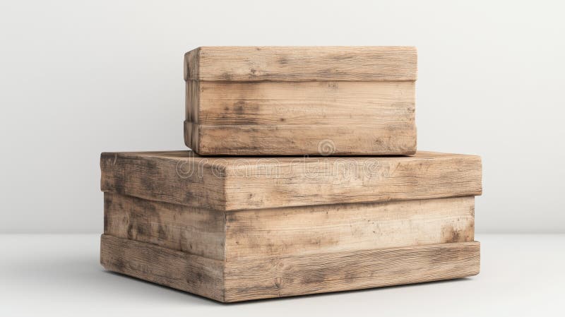 Stacked Wooden Boxes for Storage and Organization Stock Illustration ...