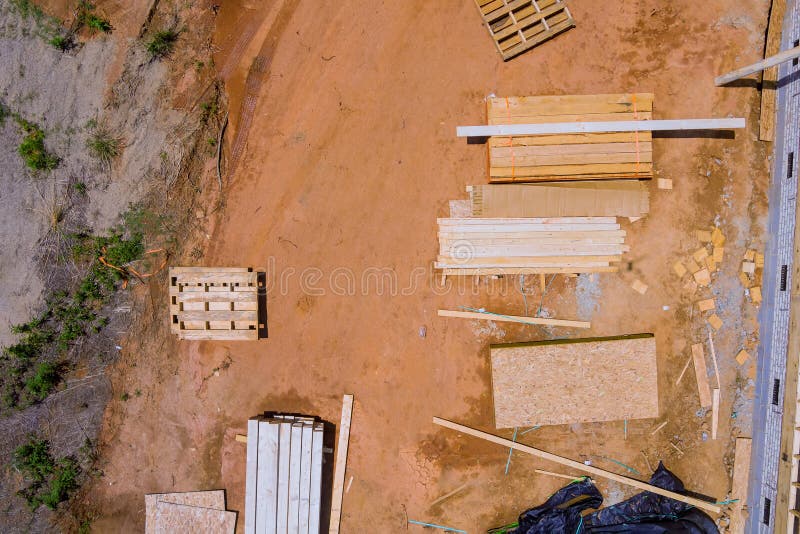 Stacked Wooden Building Materials a Stack of Boards Wood Frame and Beam ...