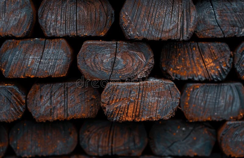 Stacked Wooden Logs with Natural Patterns Stock Illustration ...