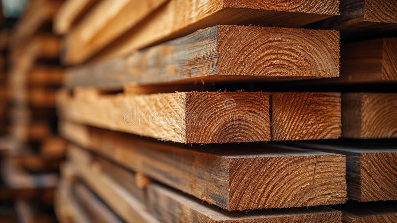Stacked Wooden Planks in Close-up View with Visible Grain Patterns ...