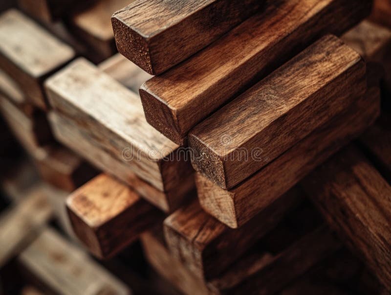 Stacked wooden planks stock image. Image of construction - 376103837
