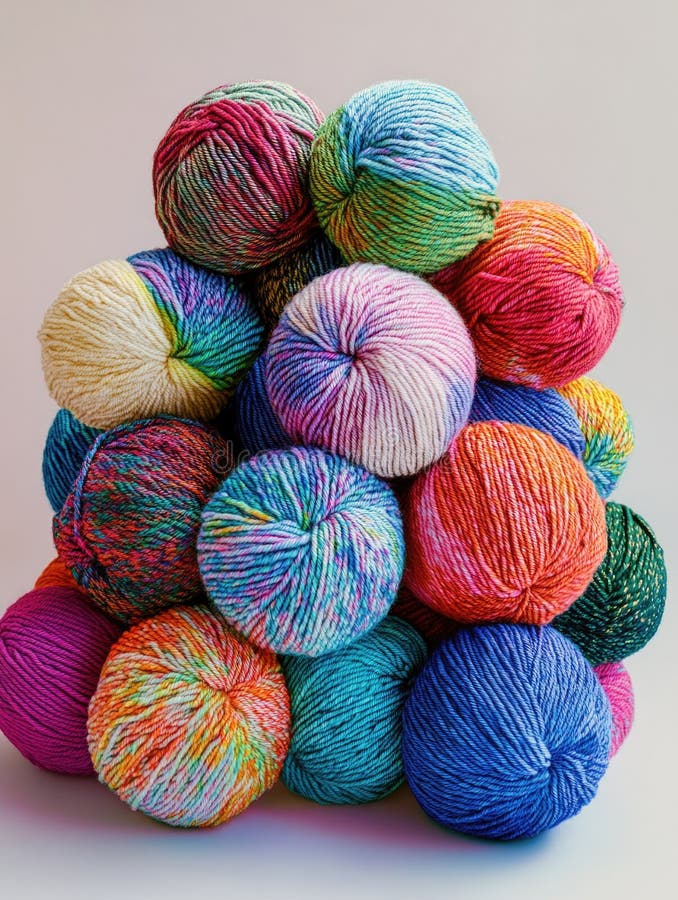 Stacked yarn balls stock image. Image of creativity - 376796193