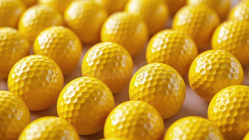 Stacked Yellow Golf Balls. Sport. Full Frame. Close-up Stock ...