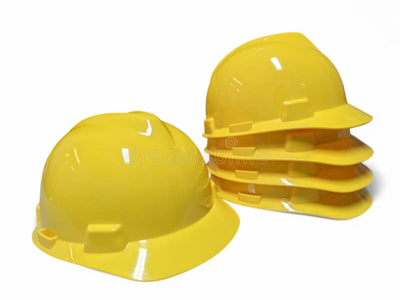 Stacked Yellow Safety Helmets Industrial Protection Stock Photos - Free ...