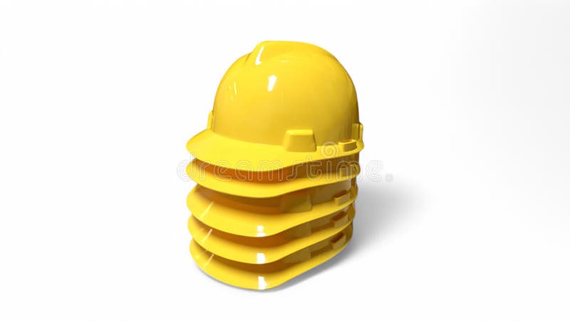 Stacked Yellow Safety Helmets for Industrial Protection Stock Image ...