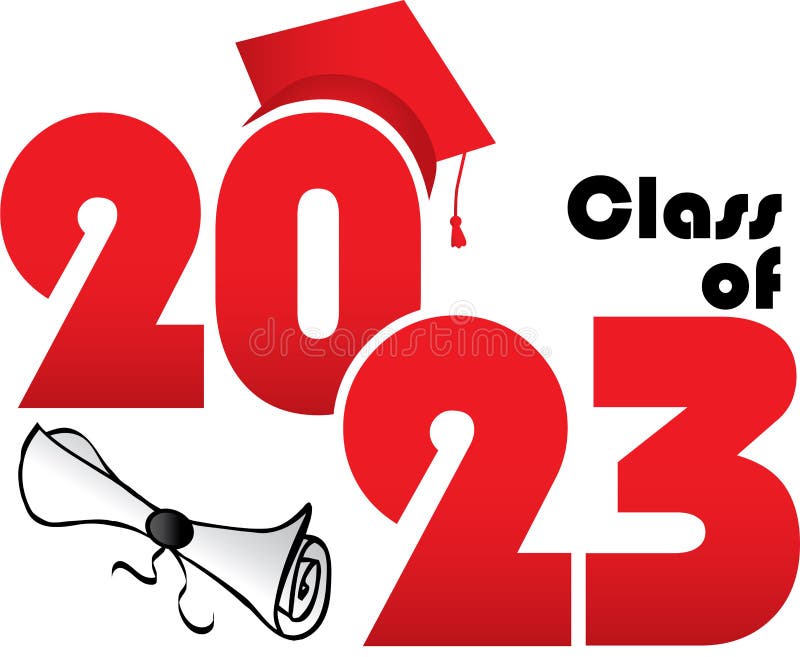 Red Class of 2023 Creative Stylized Logo Stock Vector - Illustration of ...