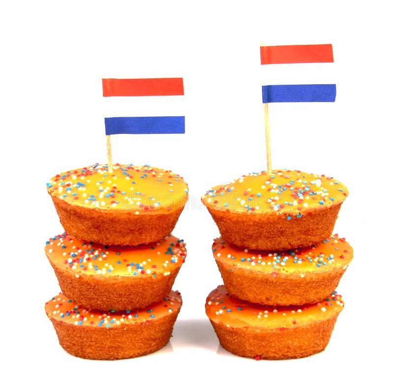 Stacket Typical Dutch Orange Cookies Stock Image - Image of typical ...