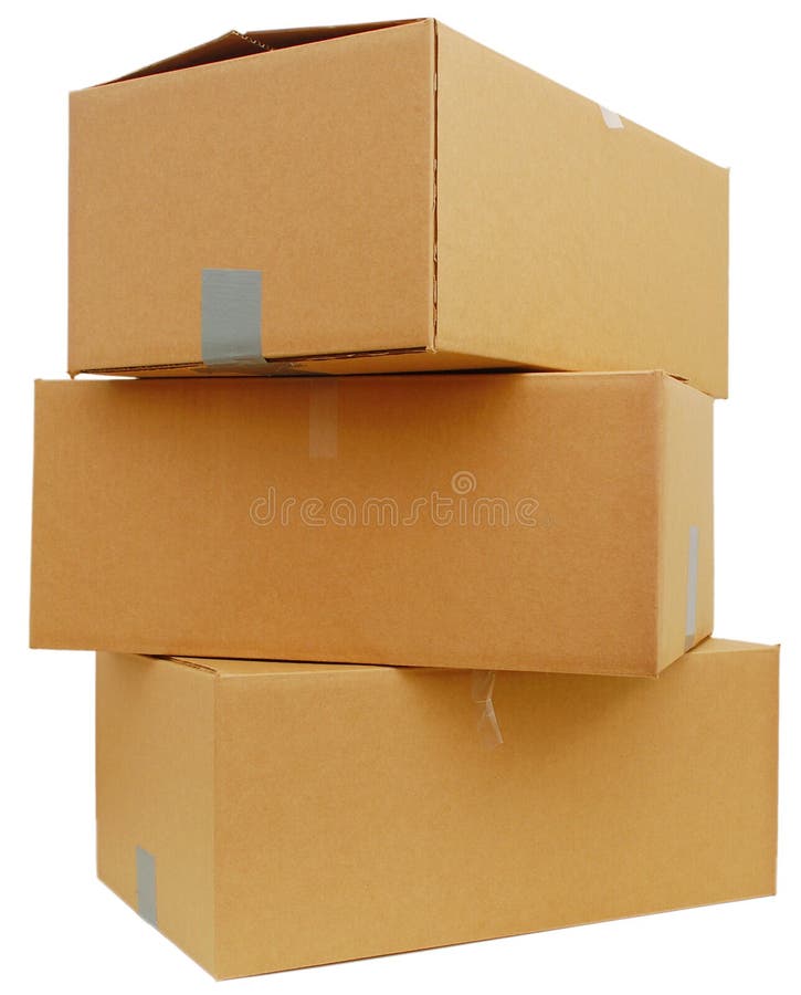 Cardboard Boxes Stack Package Stock Photo - Image of moving, fragile ...