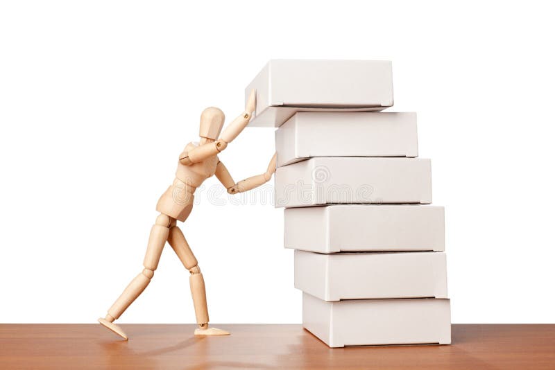 Stacking boxes stock image. Image of action, push, wooden - 23601299