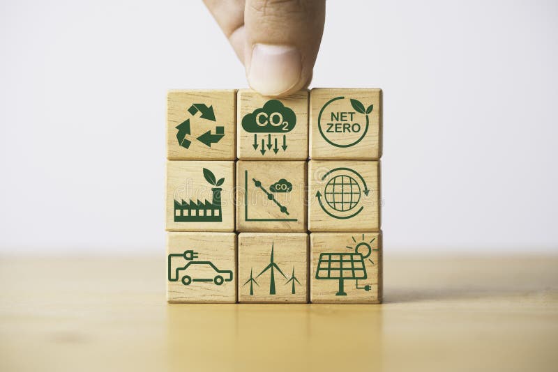 Stacking CO2 Reducing ,Recycle ,Green Factory Icon for Decrease CO2 , Carbon Footprint and ...