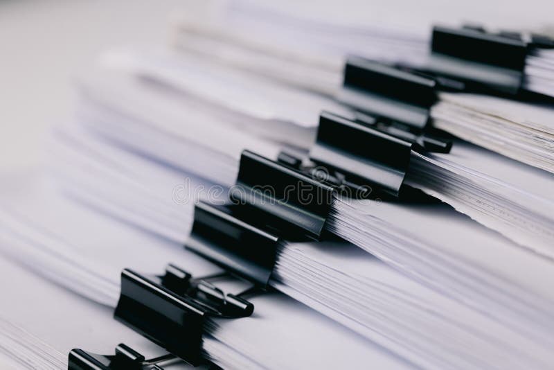 Stacking of Document with Paper Clip for Office Working Stock Image ...