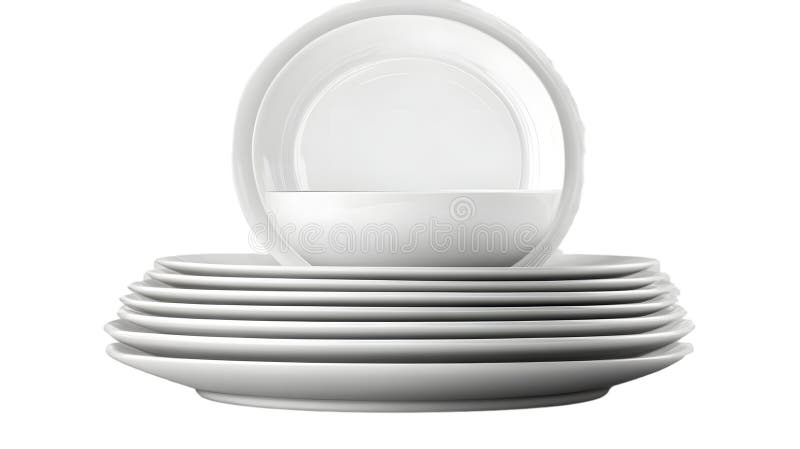 Stacking Elegant White Plates for Dining and Catering Purposes Stock ...